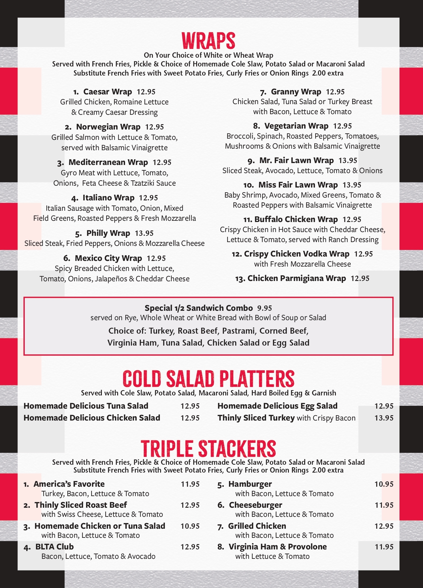 Diner Menu - Classic Diner Foods at Fair Lawn Diner